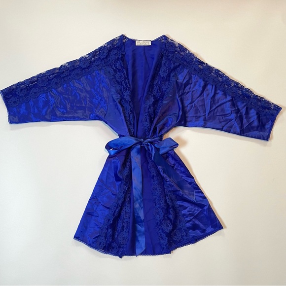 Intimates & Sleepwear | Vintage Blue Silky Robe | Poshmark